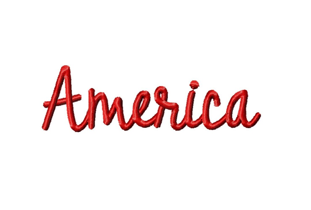 DIGITAL DOWNLOAD Embroidery Design - America Cursive Machine Embroidery ...