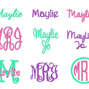 DIGITAL DOWNLOAD EMBROIDERY Design Files 9 Custom Monogram and Name ...