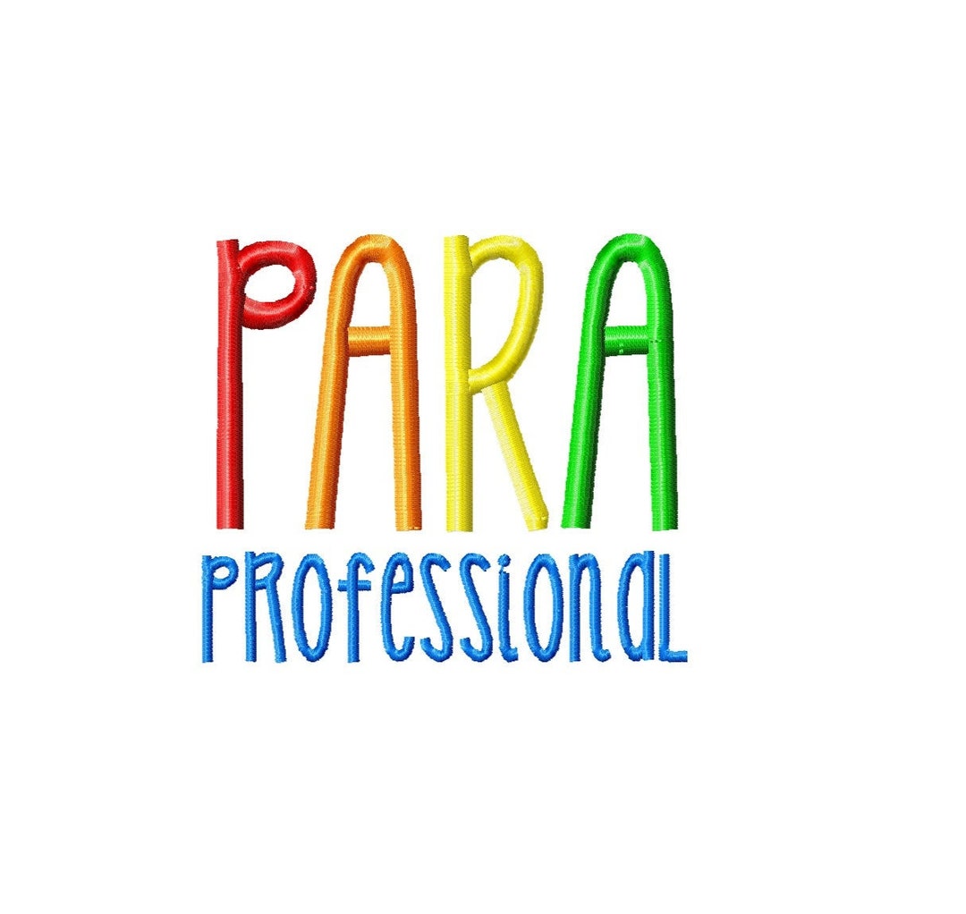 DIGITAL DOWNLOAD EMBROIDERY - Paraprofessional Multi-colored Embroidery ...