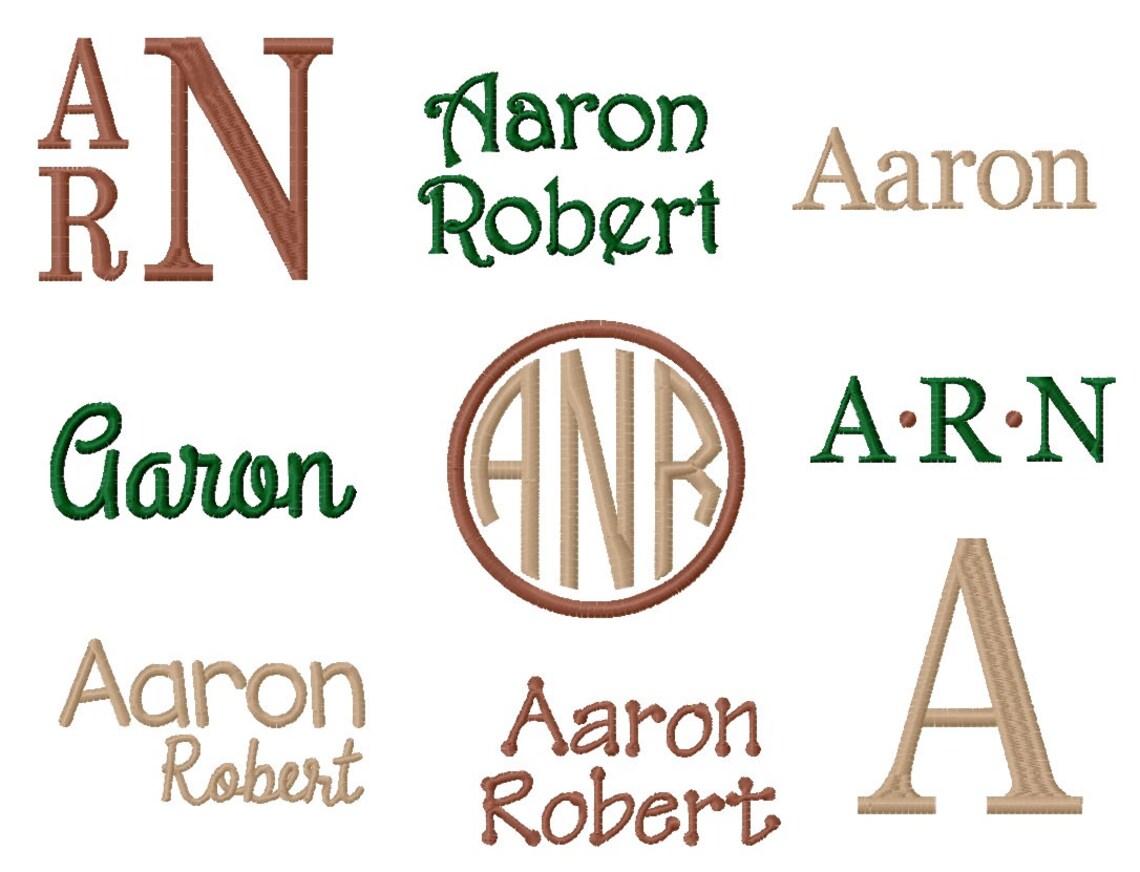 DIGITAL DOWNLOAD EMBROIDERY Design Files 9 Custom Monogram - Etsy