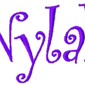 DIGITAL DOWNLOAD EMBROIDERY Design File - Custom Name in Pictured Curlz ...