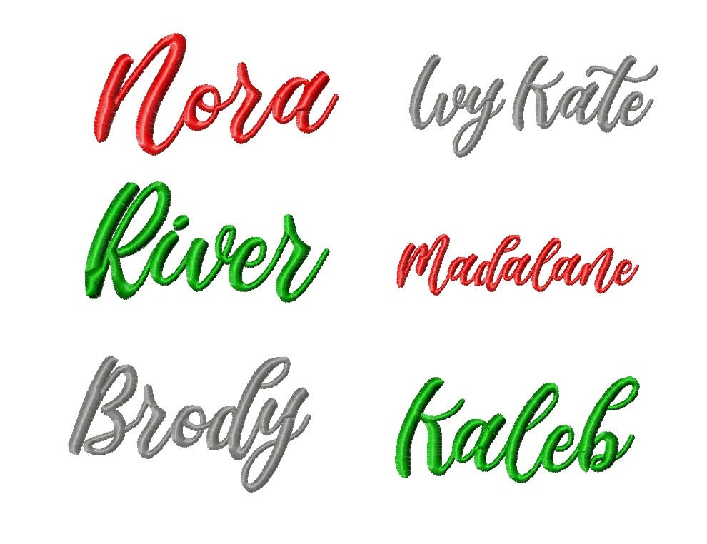 DIGITAL DOWNLOAD EMBROIDERY Design File - Custom Name in Pictured ...
