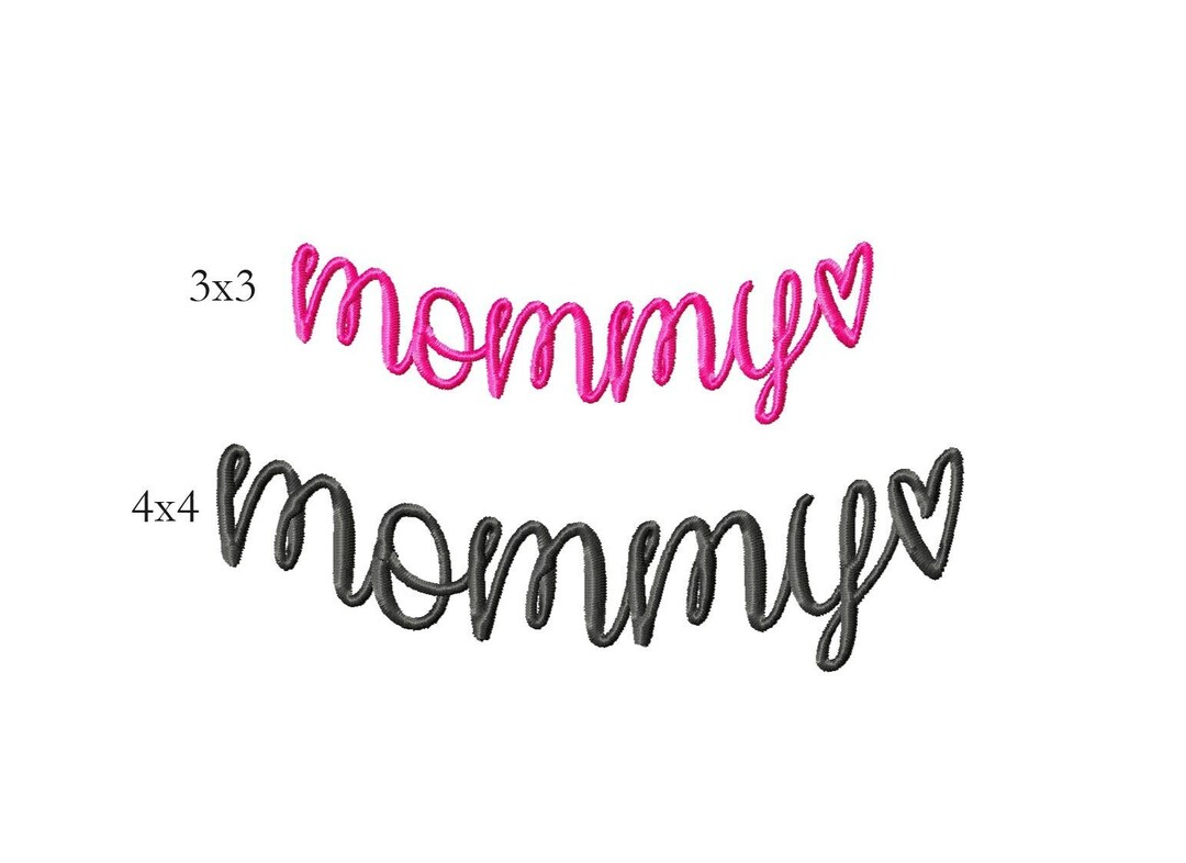 DIGITAL DOWNLOAD EMBROIDERY - Curved Mommy With Heart Collar Machine ...
