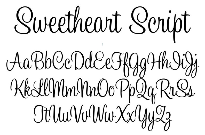 Custom Name Embroidery Design – Sweetheart Script Font (digital ...