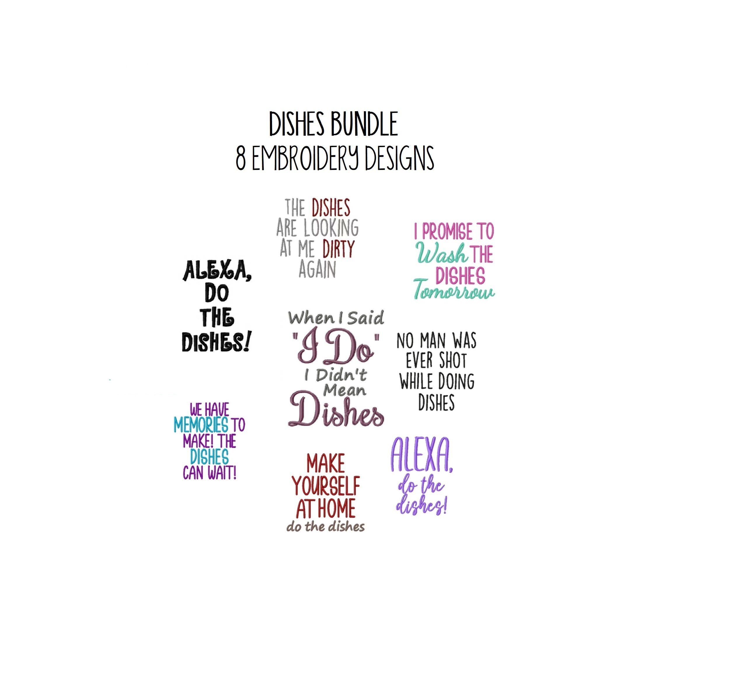 DIGITAL DOWNLOAD BUNDLE Dishes 8 Sayings Bundle of Machine - Etsy