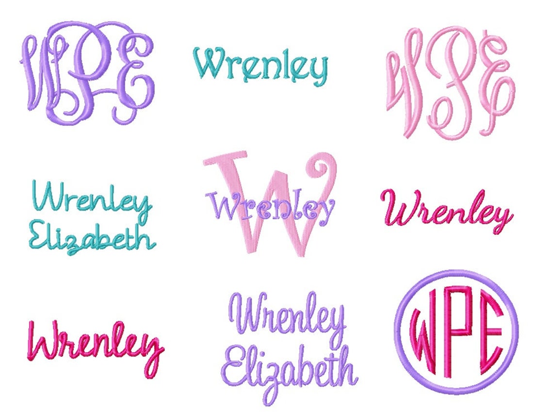 DIGITAL DOWNLOAD EMBROIDERY Design Files 9 Custom Monogram - Etsy
