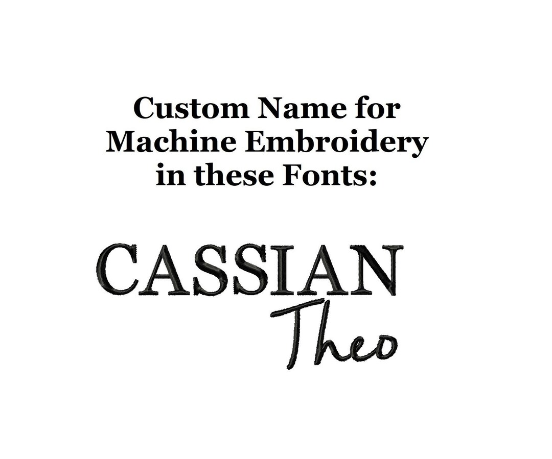 DIGITAL DOWNLOAD EMBROIDERY Design File - Custom First & Middle Name in ...