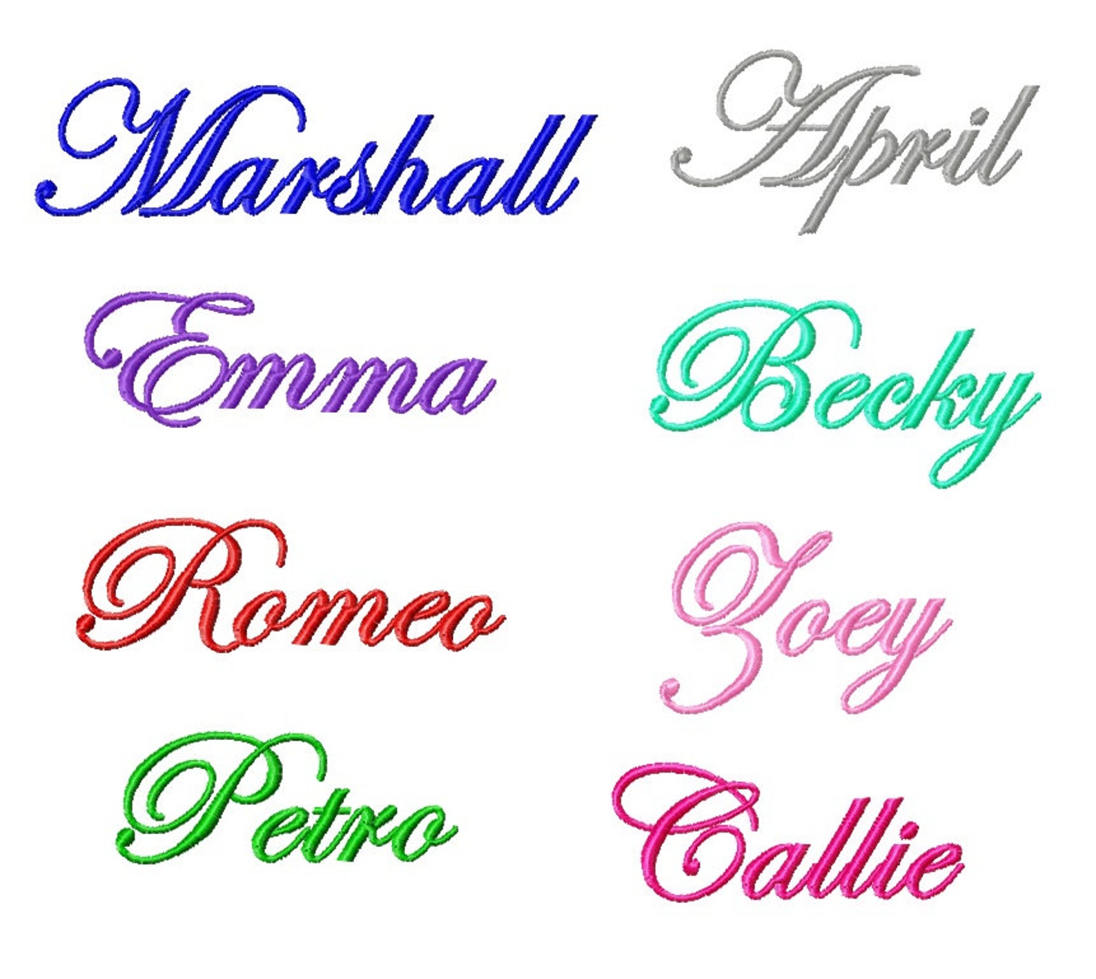 DIGITAL DOWNLOAD EMBROIDERY Design File - Custom Name in Pictured ...