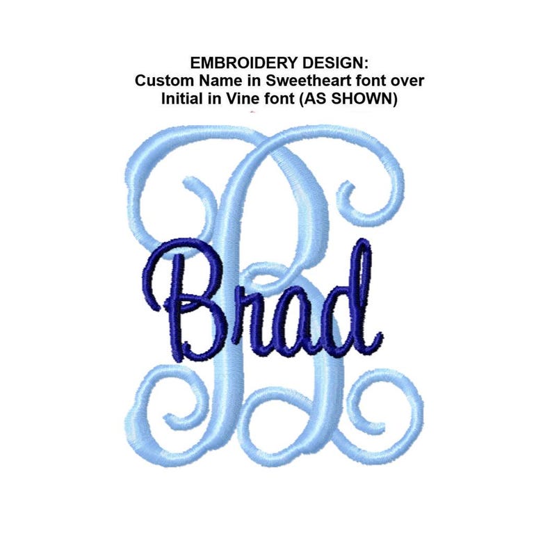 DIGITAL DOWNLOAD EMBROIDERY Design File - Custom Name in Sweetheart ...