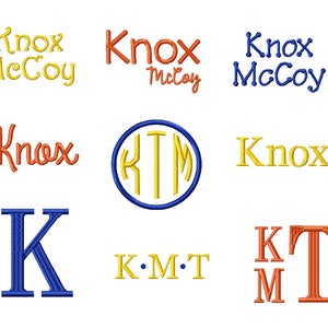 DIGITAL DOWNLOAD EMBROIDERY Design Files - 9 Custom Monogram and Name ...