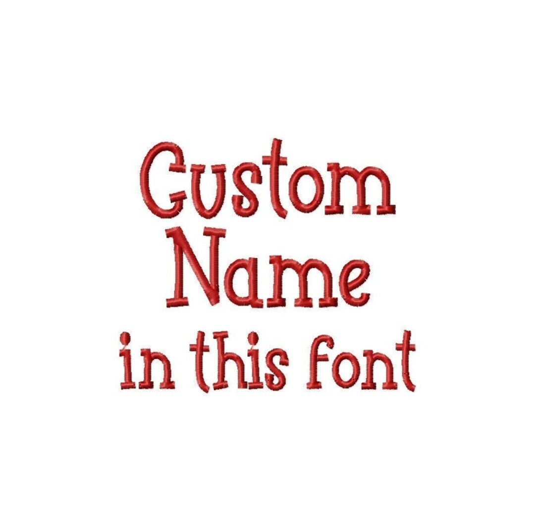 DIGITAL DOWNLOAD EMBROIDERY Design File Custom Name in Pictured Funyard ...