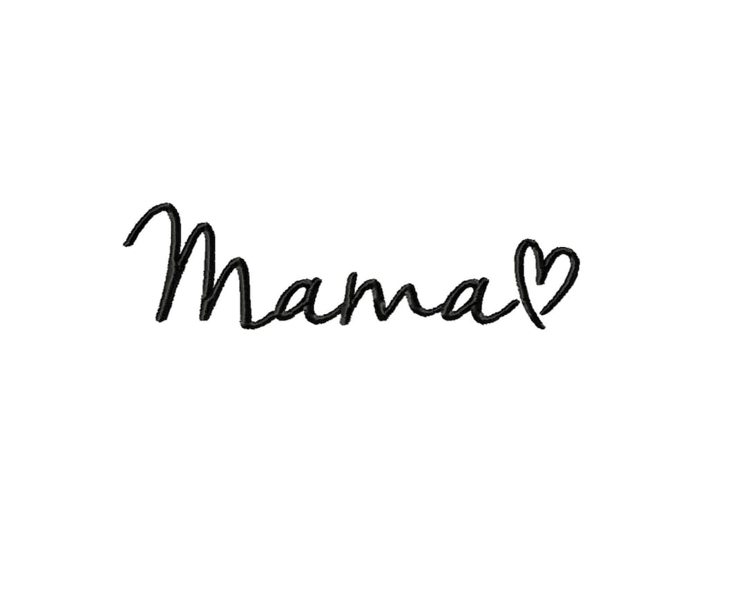 DIGITAL DOWNLOAD EMBROIDERY Mama With Heart Cursive 4x4 - Etsy