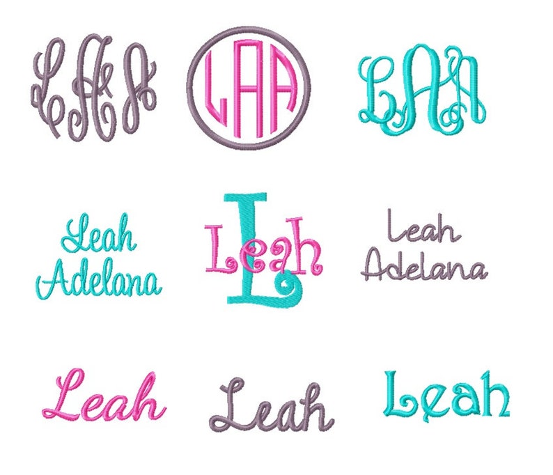 DIGITAL DOWNLOAD EMBROIDERY Design Files 9 Custom Monogram - Etsy
