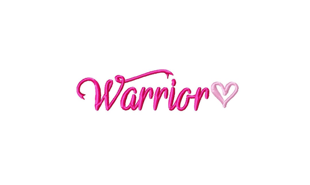 DIGITAL DOWNLOAD Embroidery -warrior Heart Cursive 4x4 5x7 7x5 Machine ...
