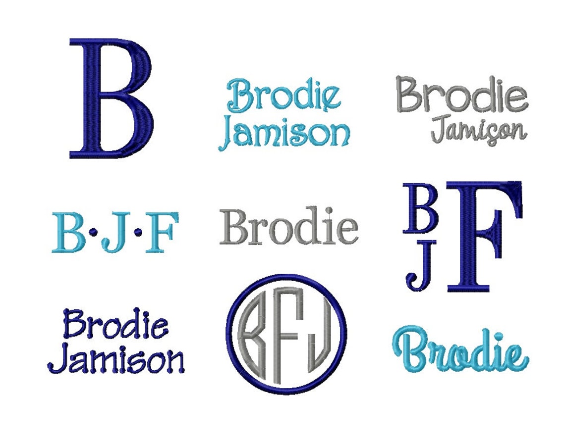DIGITAL DOWNLOAD EMBROIDERY Design Files 9 Custom Monogram - Etsy