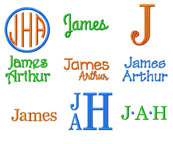 DIGITAL DOWNLOAD EMBROIDERY Design Files 9 Custom Monogram - Etsy