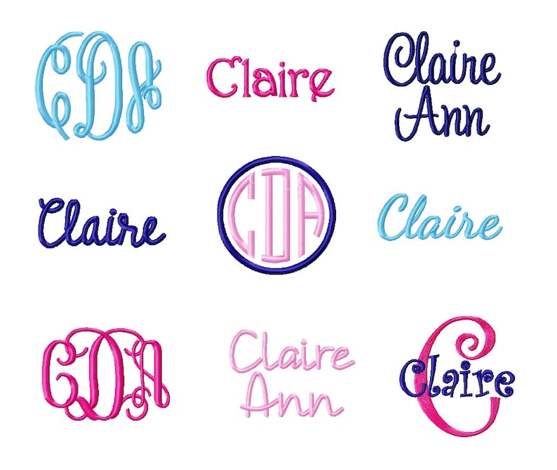 DIGITAL DOWNLOAD Machine EMBROIDERY Design Files - Set of 9 Custom ...