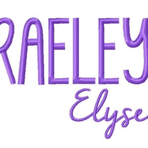 DIGITAL DOWNLOAD EMBROIDERY Design File - Custom First & Middle Name in ...
