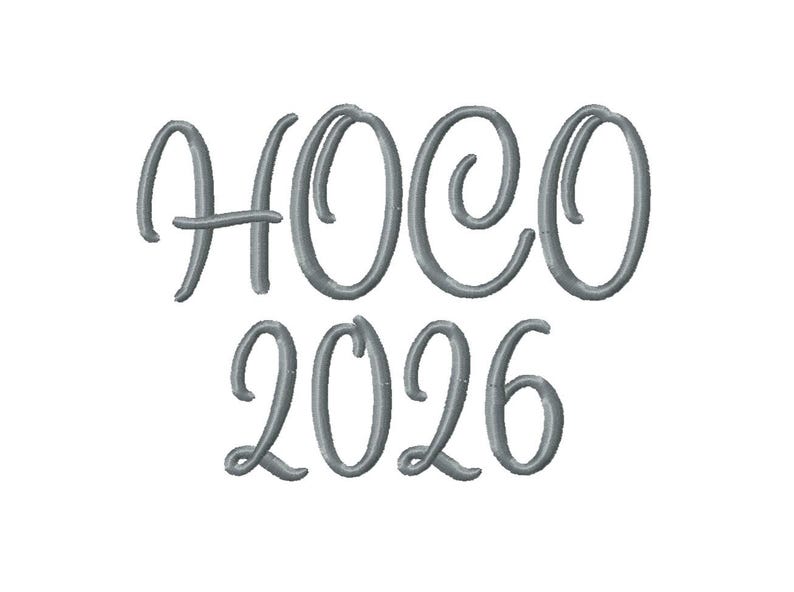 HOCO 2026 Sweetheart Script Font - Machine Embroidery Design - 4 Sizes ...
