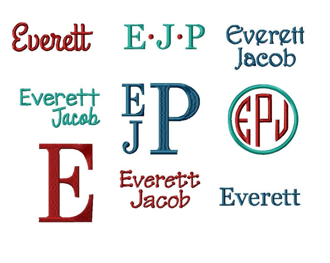 DIGITAL DOWNLOAD EMBROIDERY Design Files 9 Custom Monogram - Etsy