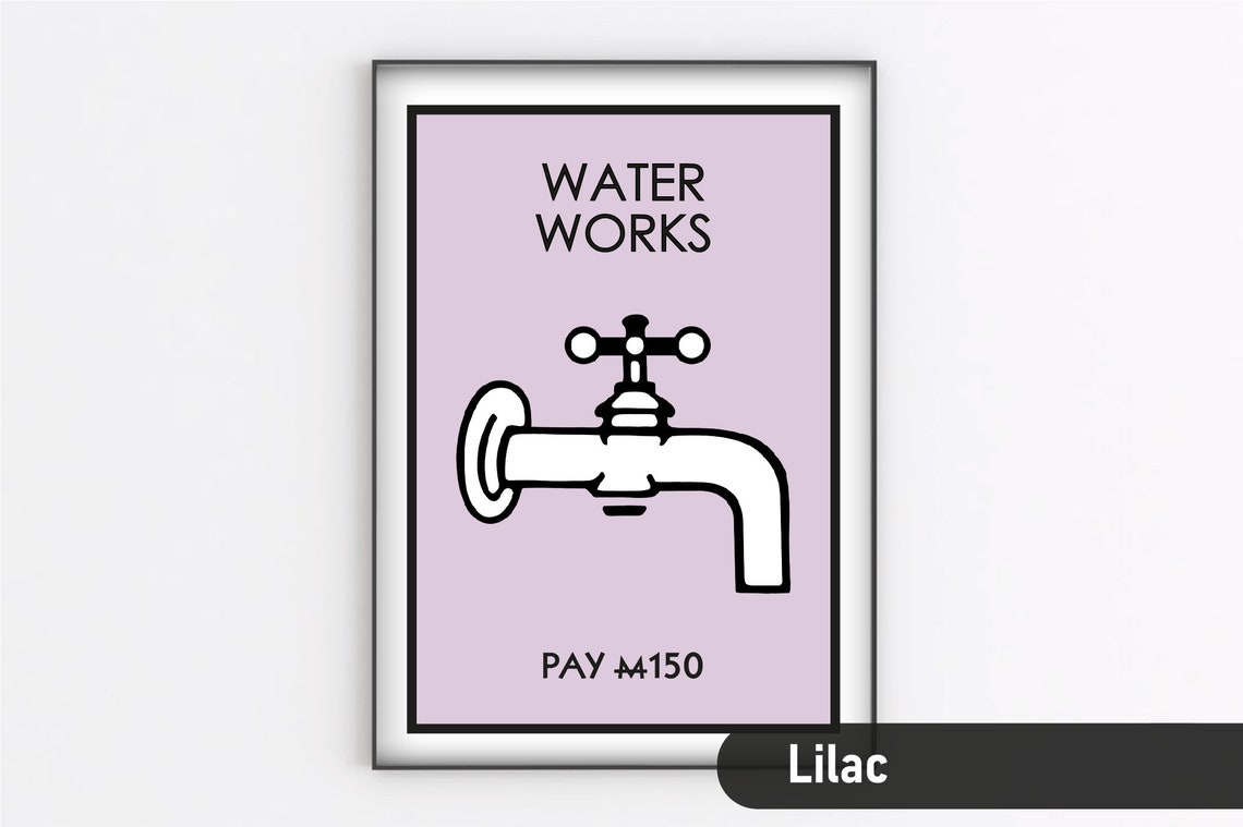 Water Works Monopoly Personalised Print New Home Gift - Etsy