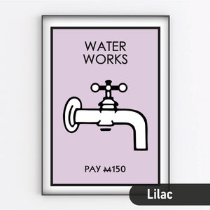 Water Works Monopoly Personalised Print | New Home, Gift, House ...