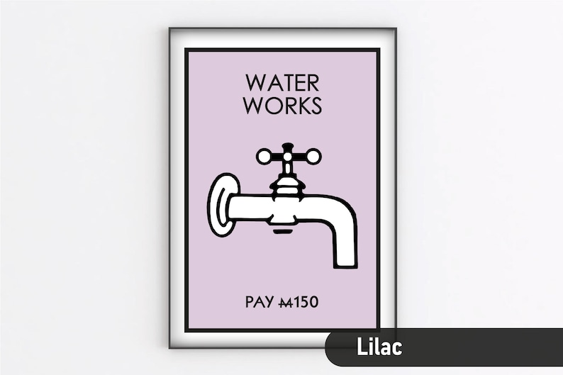 Water Works Monopoly Personalised Print New Home Gift - Etsy