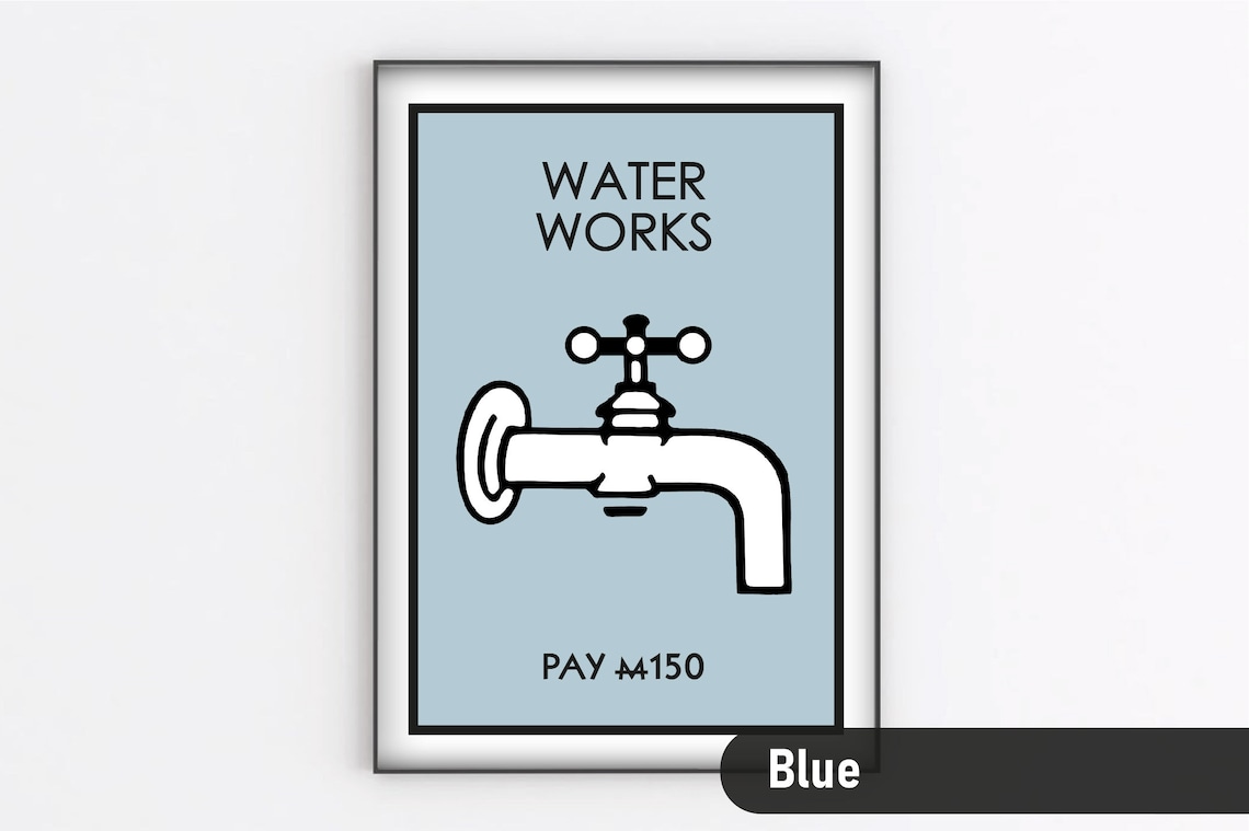 Water Works Monopoly Personalised Print New Home Gift - Etsy