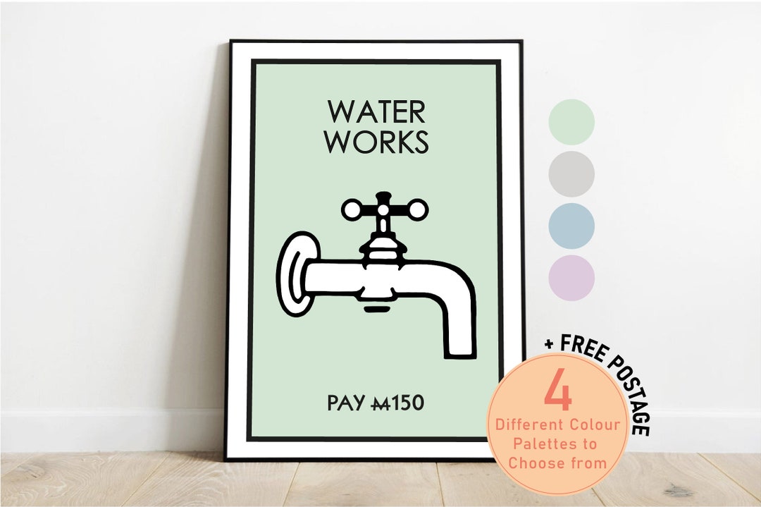 Water Works Monopoly Personalised Print | New Home, Gift, House ...