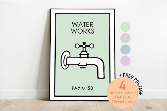 Water Works Monopoly Personalised Print New Home Gift - Etsy