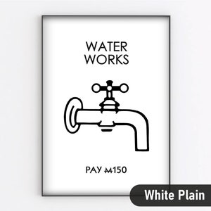 Water Works Monopoly Personalised Print | New Home, Gift, House ...