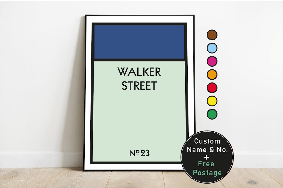 Personalised Monopoly Board Property Print | New Home, Gift, House ...