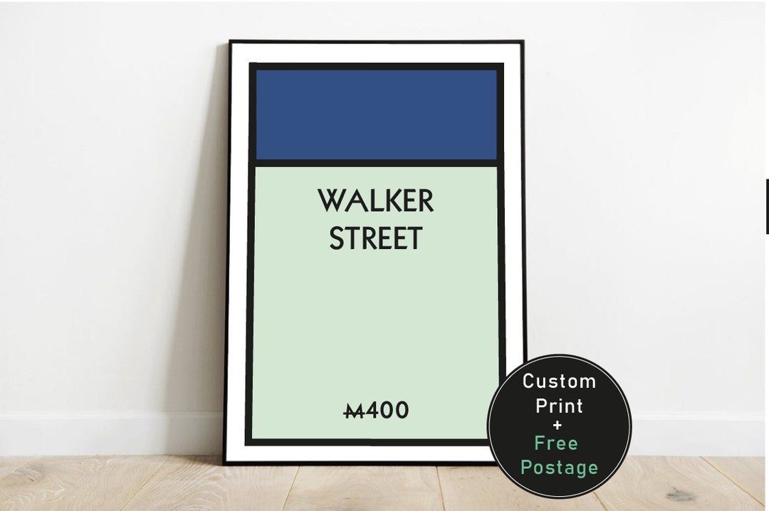 Personalised Board Game–style Property Print | New Home, Gift, House ...