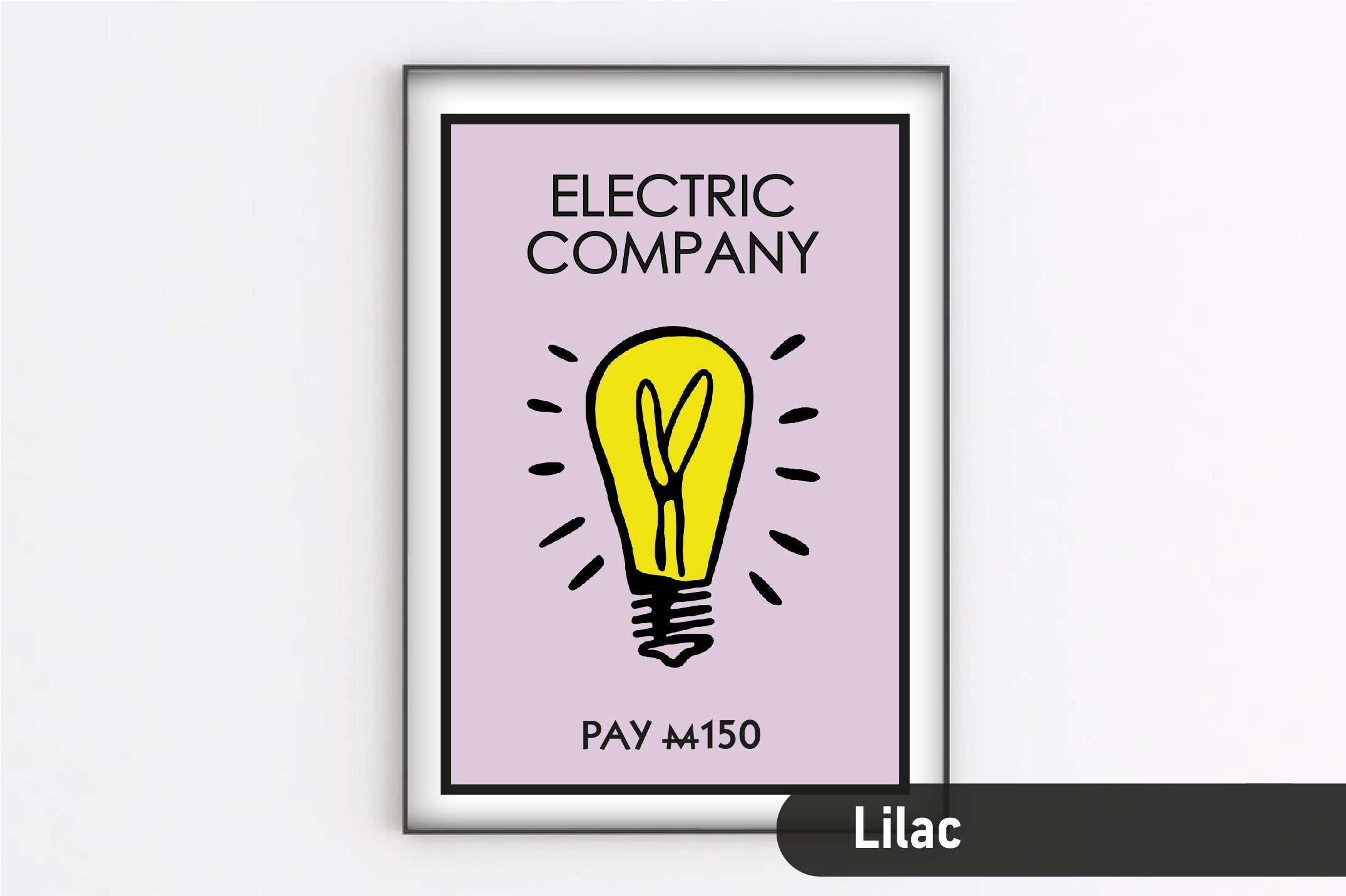 Electric Company Monopoly Personalised Print New Home Gift | Etsy