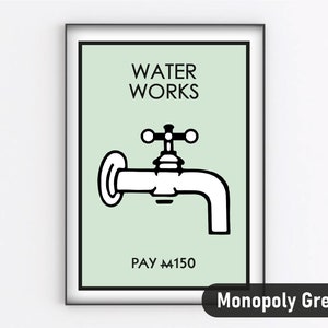 Water Works Monopoly Personalised Print | New Home, Gift, House ...