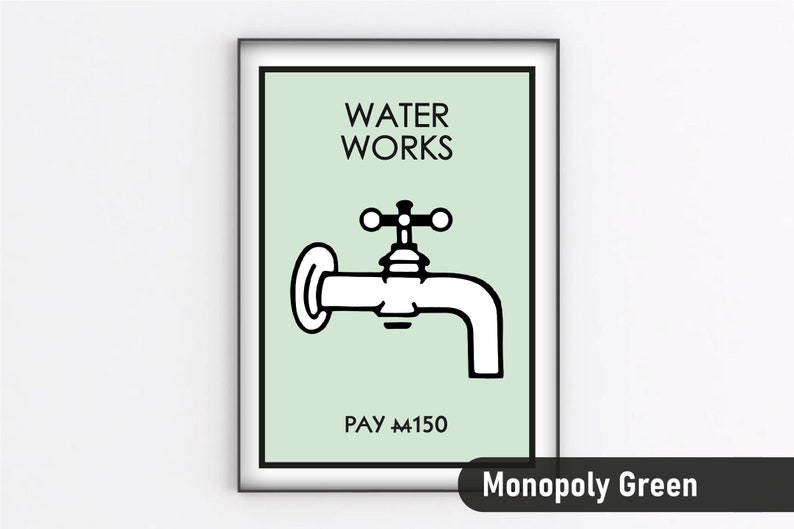 Water Works Monopoly Personalised Print New Home Gift - Etsy