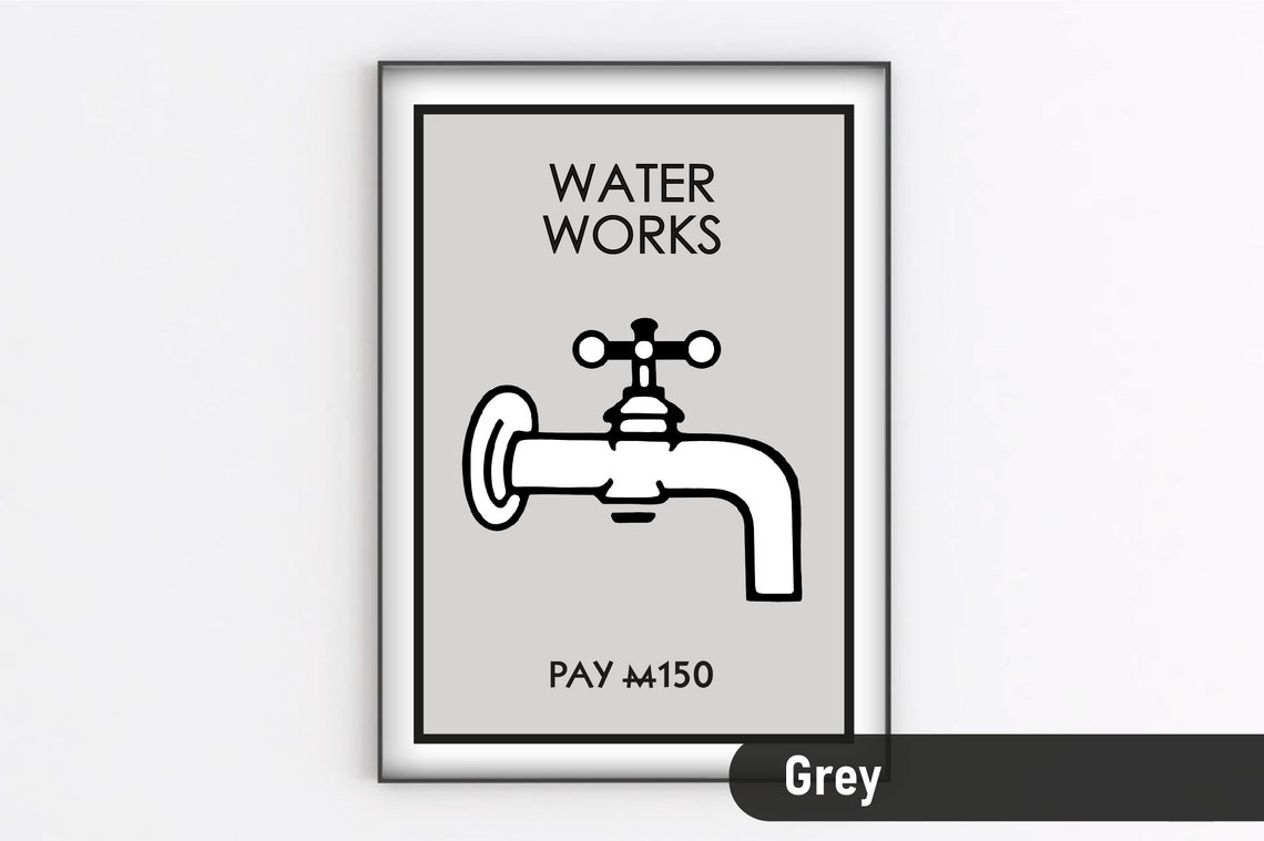 Water Works Monopoly Personalised Print New Home Gift - Etsy