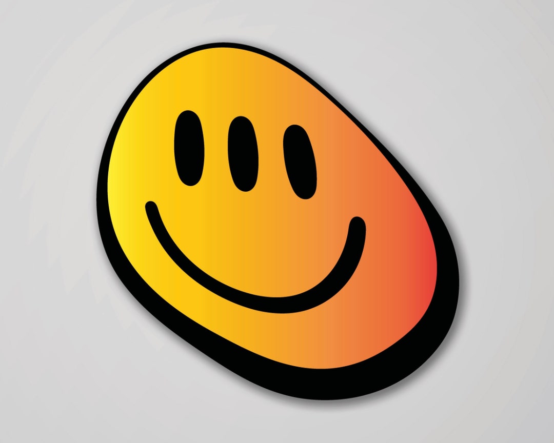 Warped Smiley Sticker - Etsy