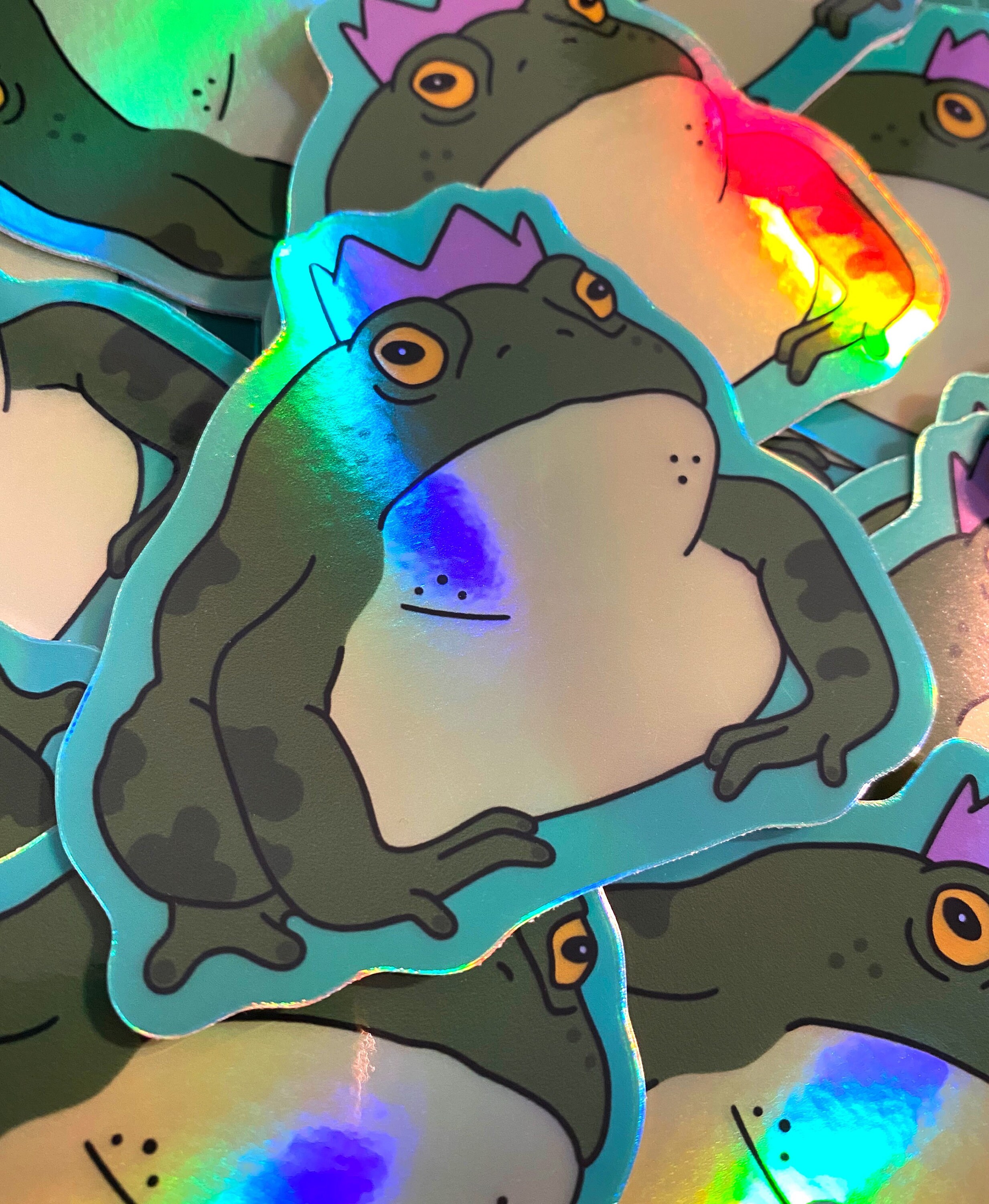 Holographic Party Toad Sticker - Etsy