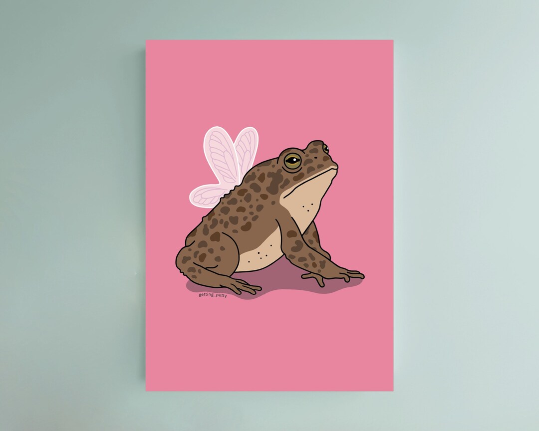 Grumpy Fairy Toad Art Print - Etsy