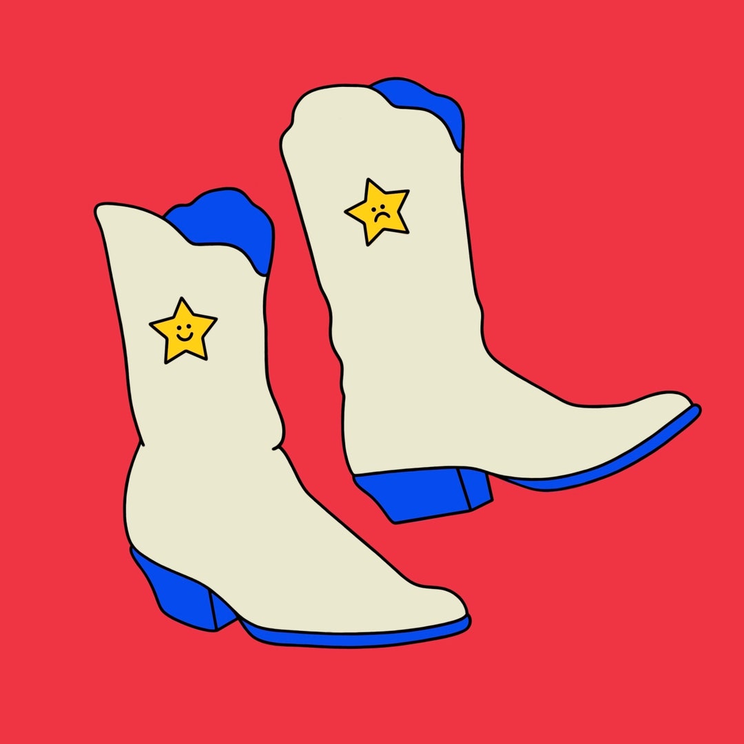 Happy Sad Boots Art Print - Etsy