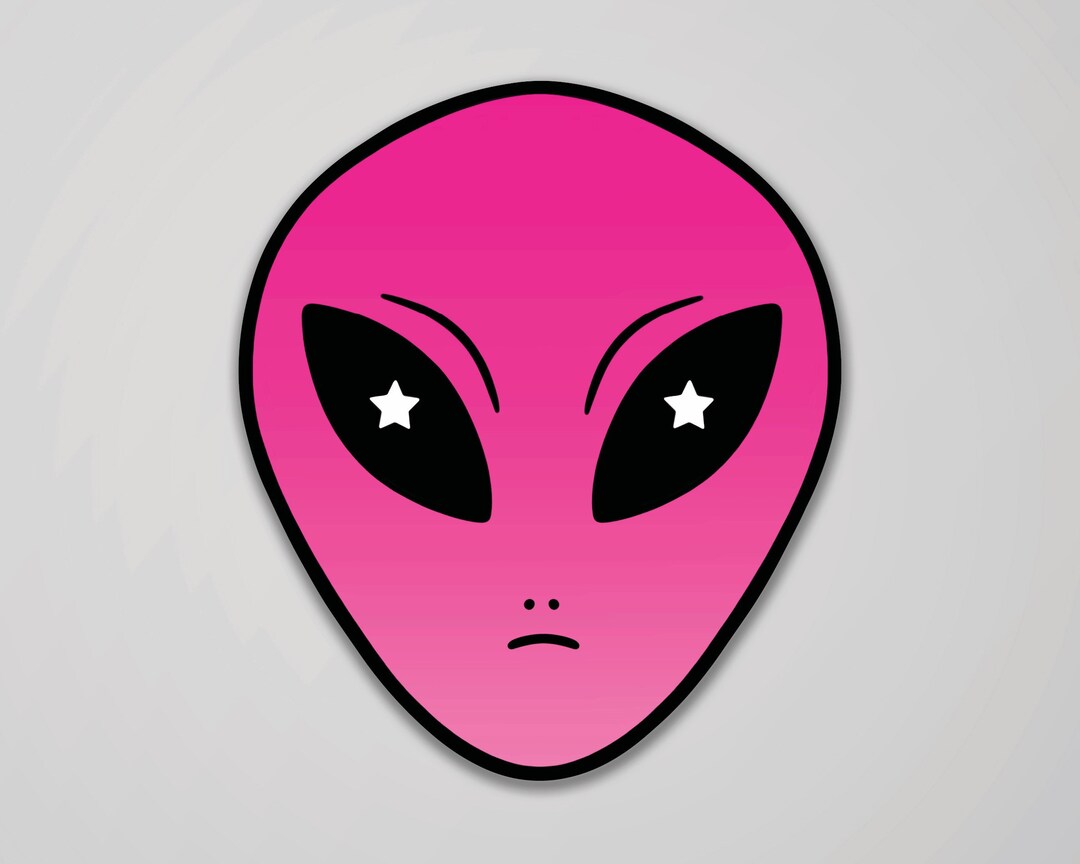 Holographic Grumpy Alien Sticker - Etsy