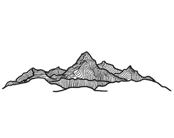 Mountain Line Art Digital Printable Drawing / Illustration - Etsy