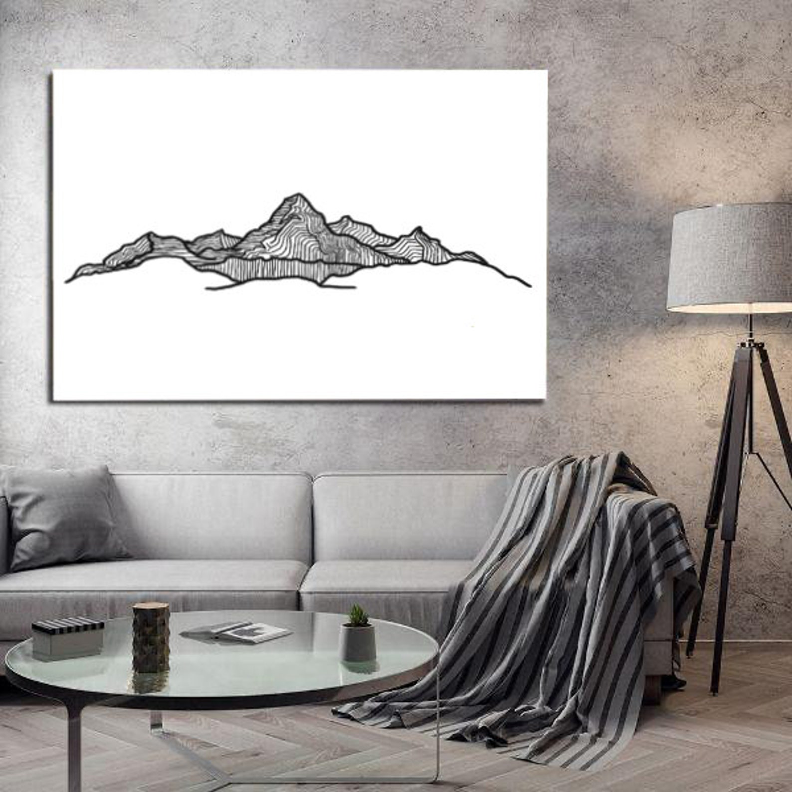 Mountain Line Art Work - Etsy