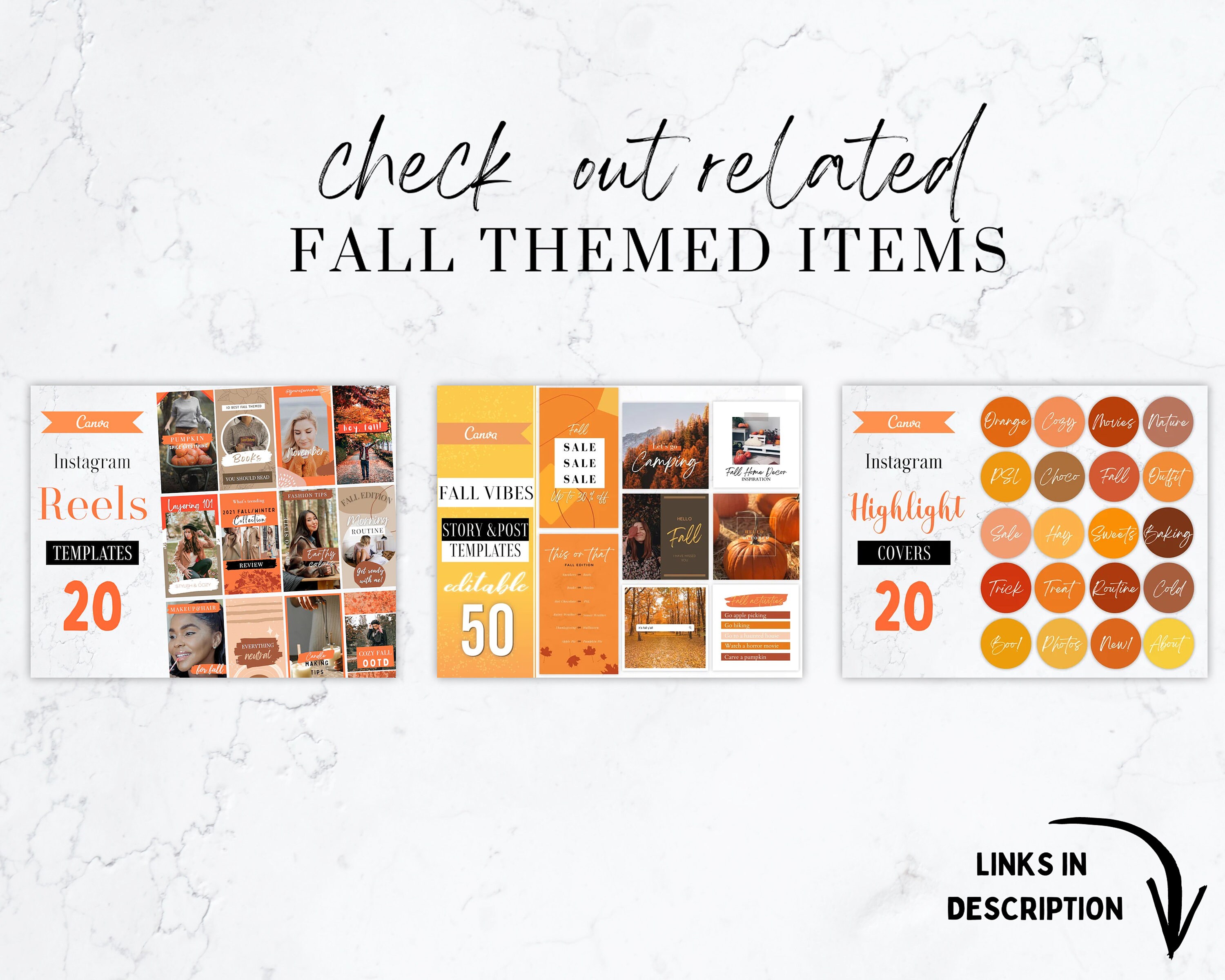 Fall Instagram Templates Canva Story & Posts Editable - Etsy