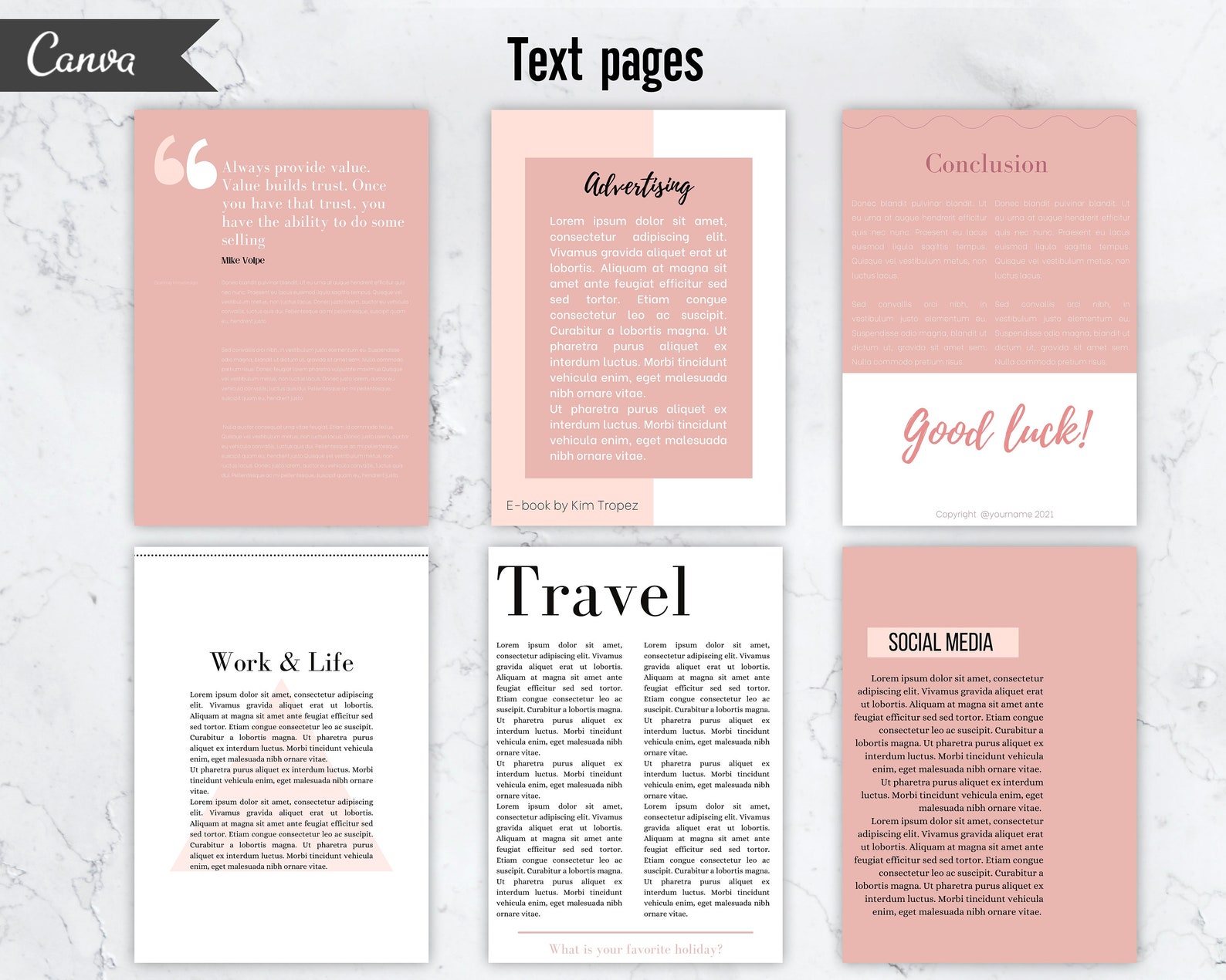 Ebook Template Canva Rose Gold Editable Pink E-book Coach - Etsy