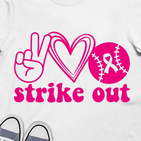 Strike Out Breast Cancer Svg - Etsy