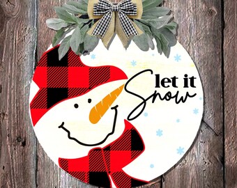 Snowman Round Sign - Etsy