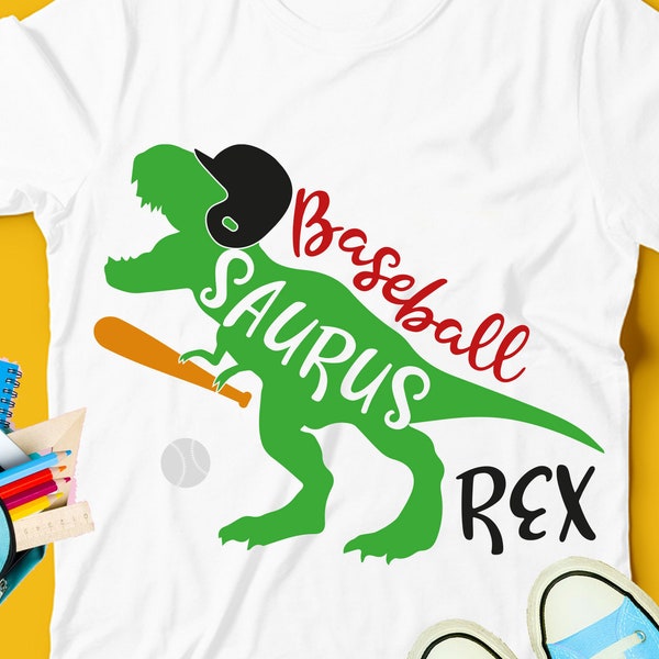 Dinosaur With Baseball Player Svg - Etsy