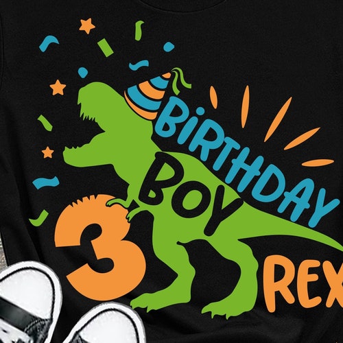 Third Birthday Svg Three-rex Svg T-rex Birthday Svg 3rd - Etsy